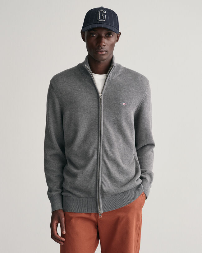 Casual Cotton Zip Cardigan - GANT