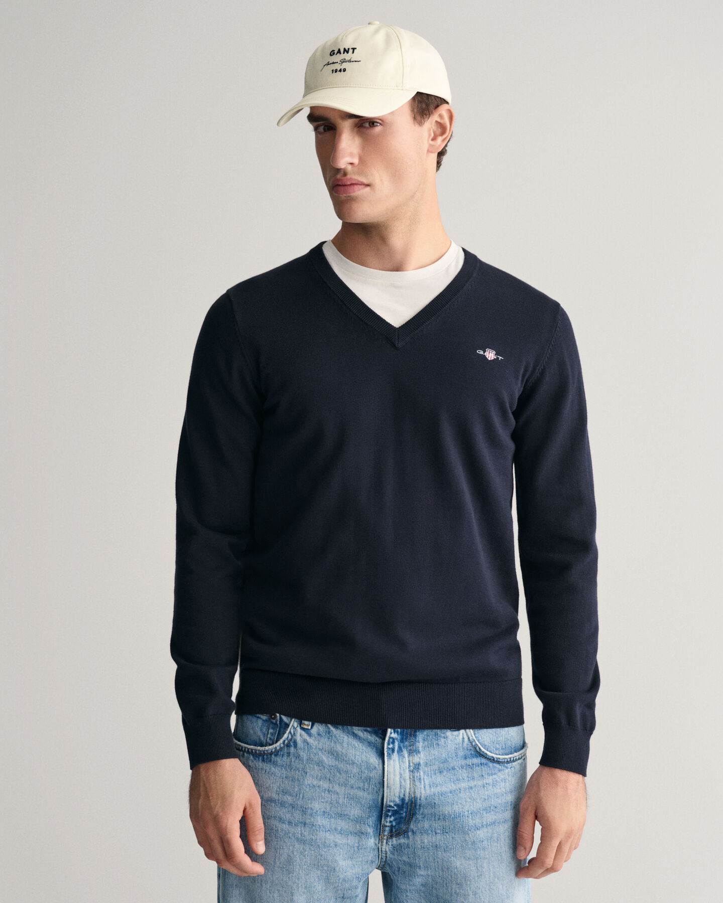 Classic Cotton V-Neck Sweater - GANT