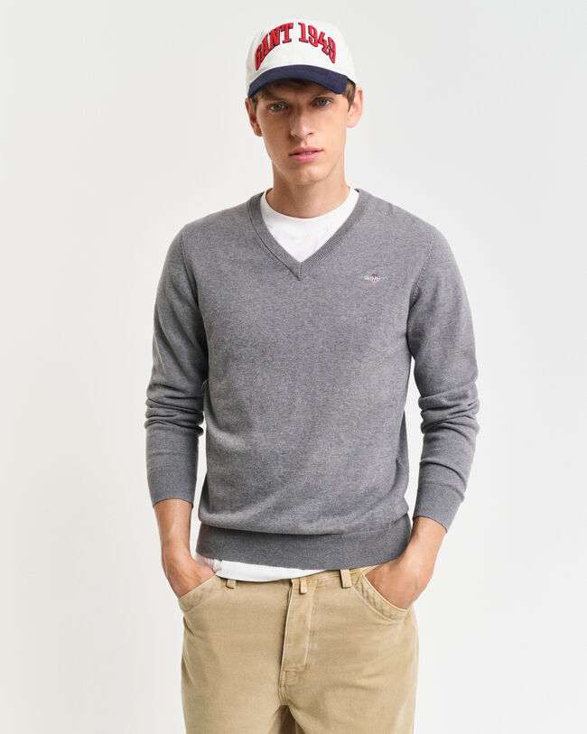 Classic Cotton V-Neck Sweater - GANT