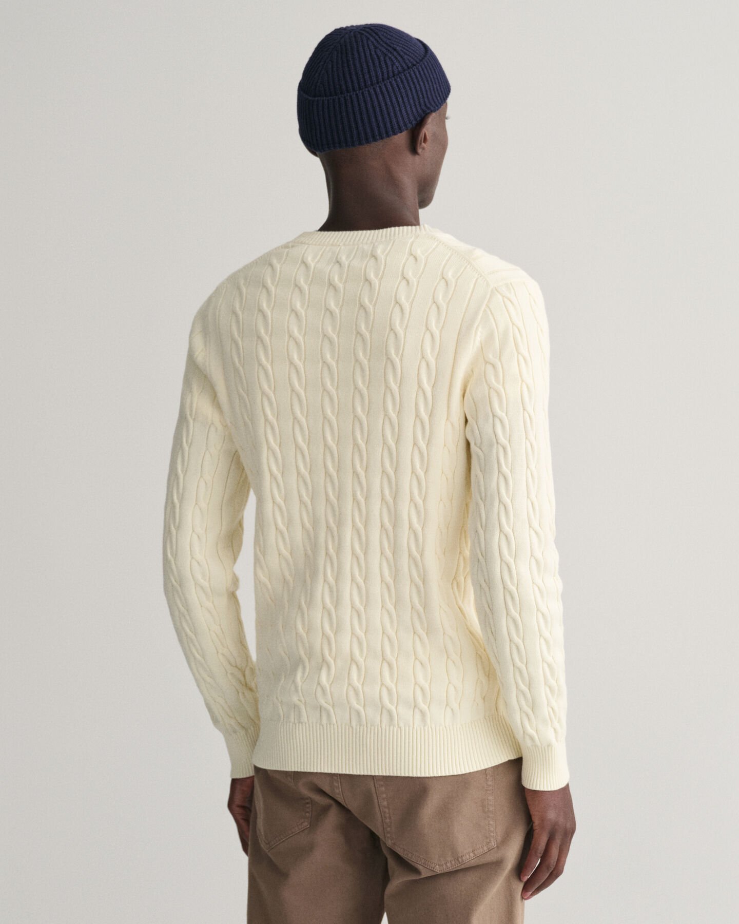 Cotton Cable Knit Crew Neck Sweater - GANT