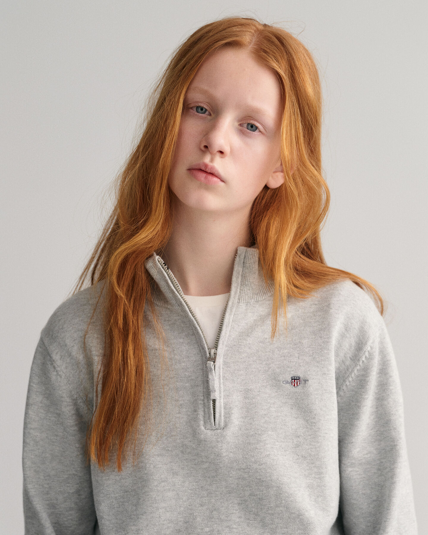 Teens Shield Cotton Half-Zip Sweater - GANT