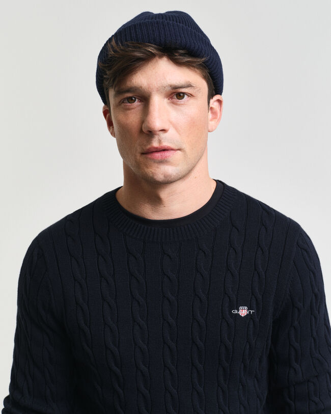 Cotton Cable Knit Crew Neck Sweater - GANT