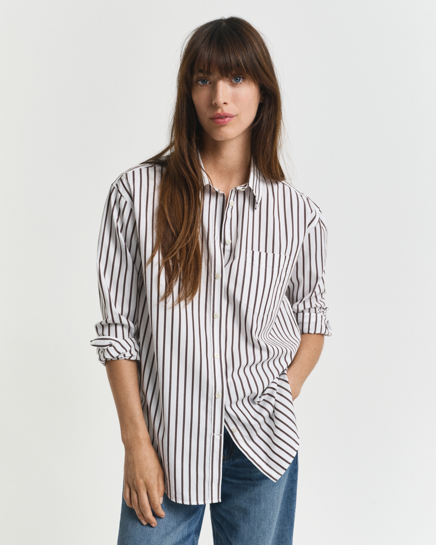 Relaxed Fit Classic Striped Poplin Shirt - GANT
