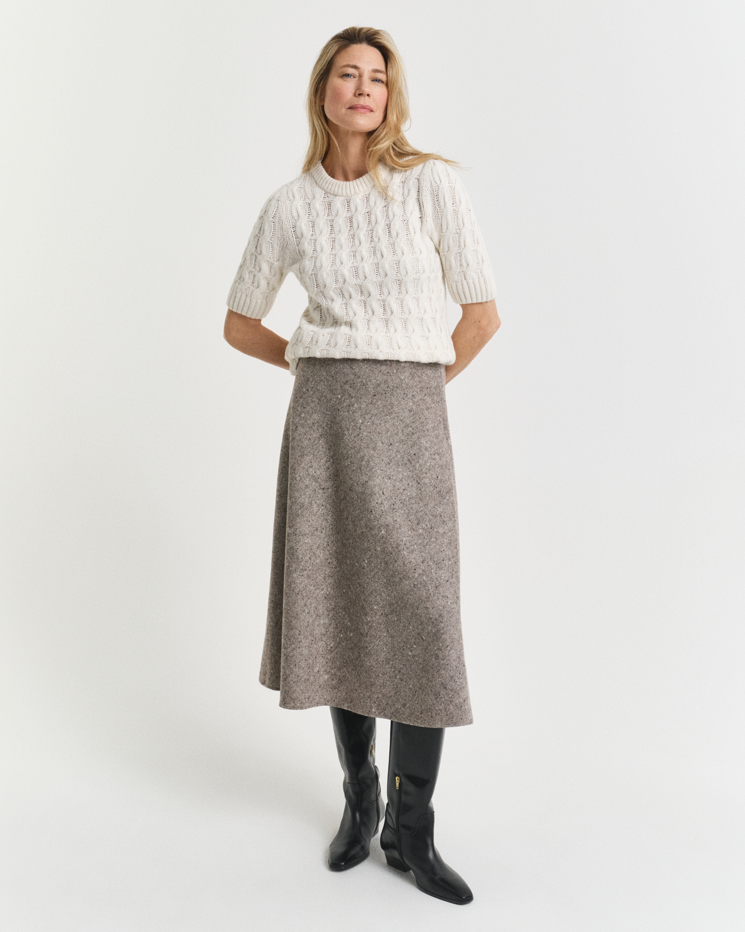 Flared Wool Midi Skirt - GANT
