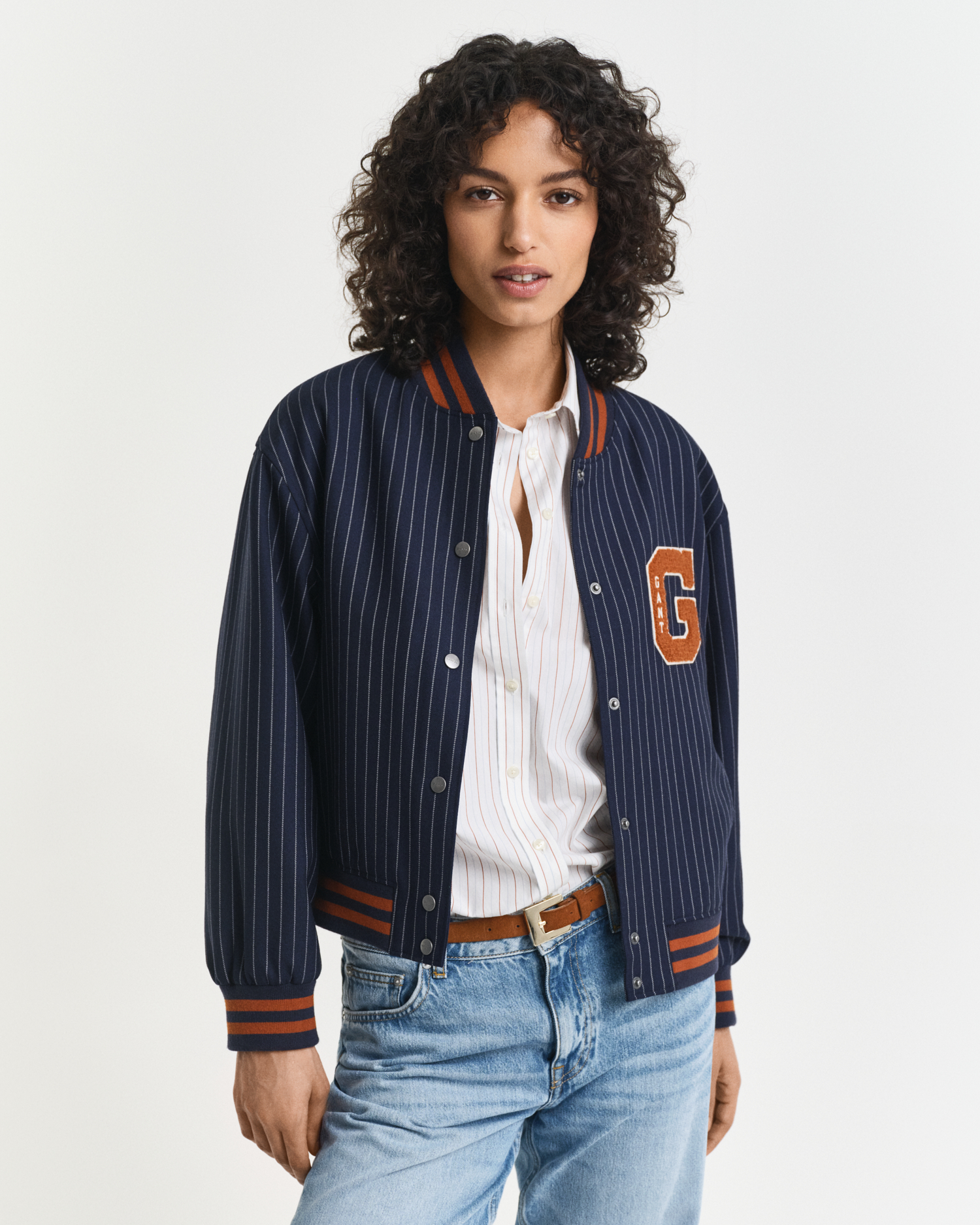 Pinstriped Varsity Jacket - GANT