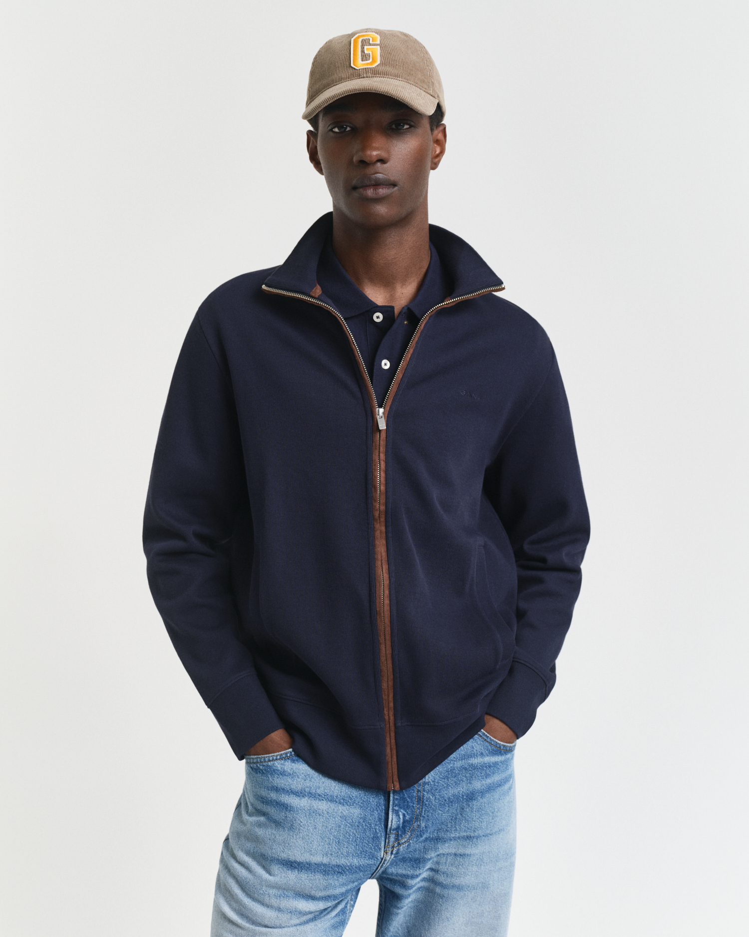 Sacker Rib Zip Cardigan - GANT
