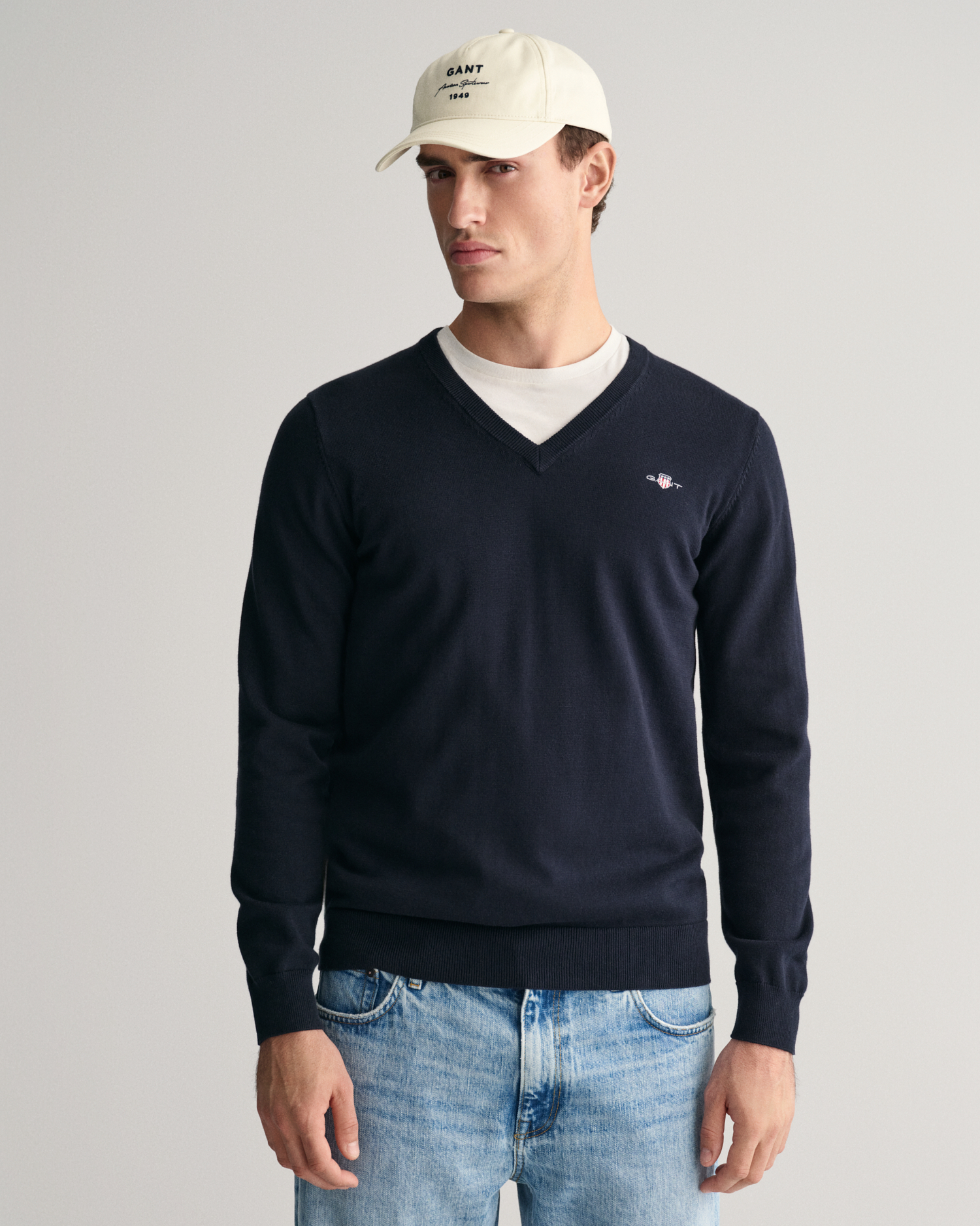 Classic Cotton V-Neck Sweater - GANT