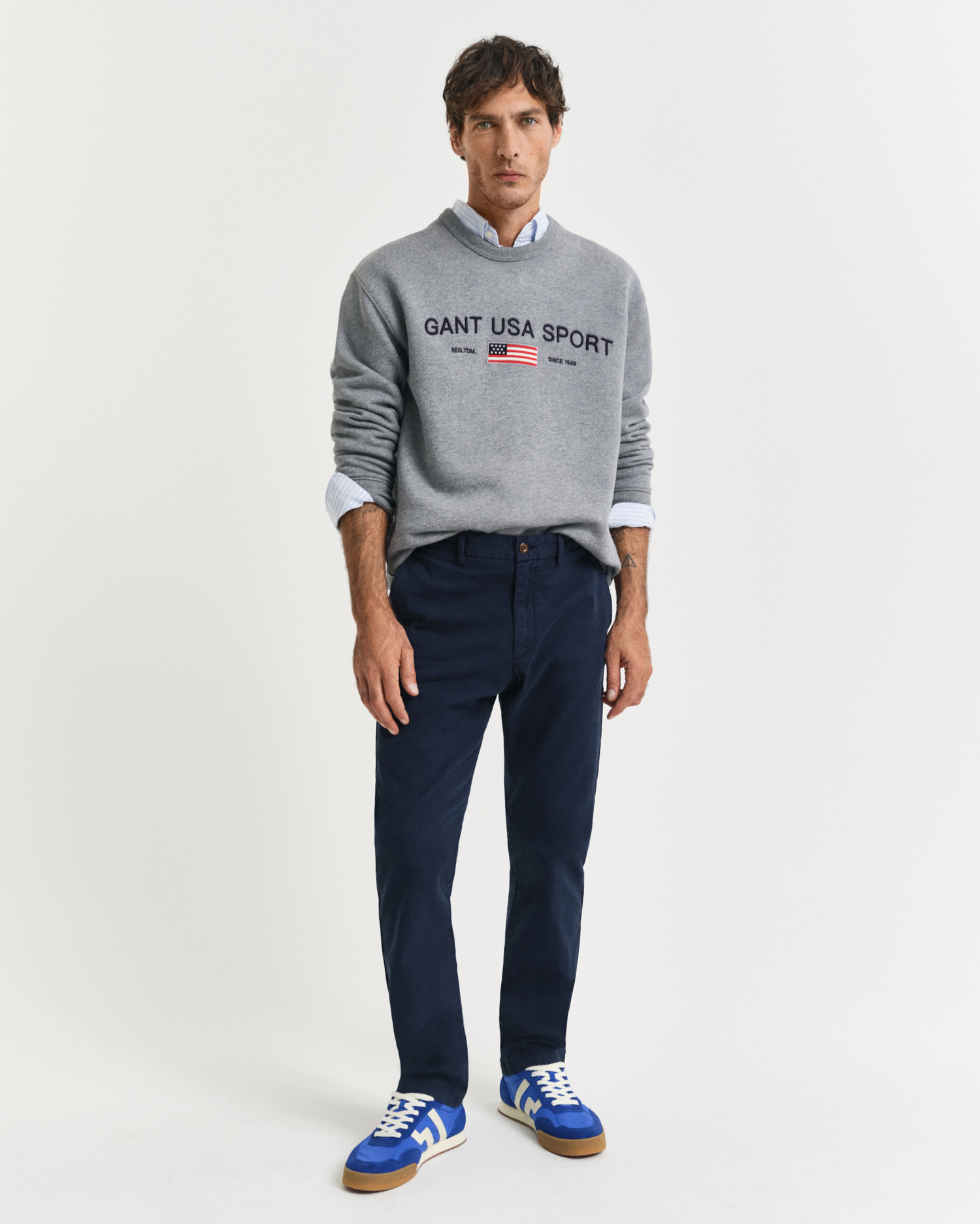 Slim Fit Dobby Structured Chinos - GANT