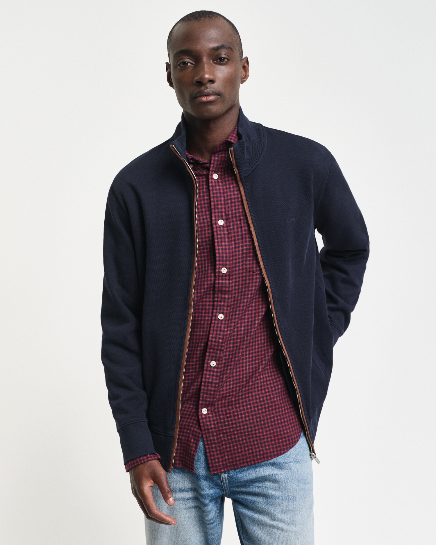 Sacker Rib Zip Cardigan - GANT