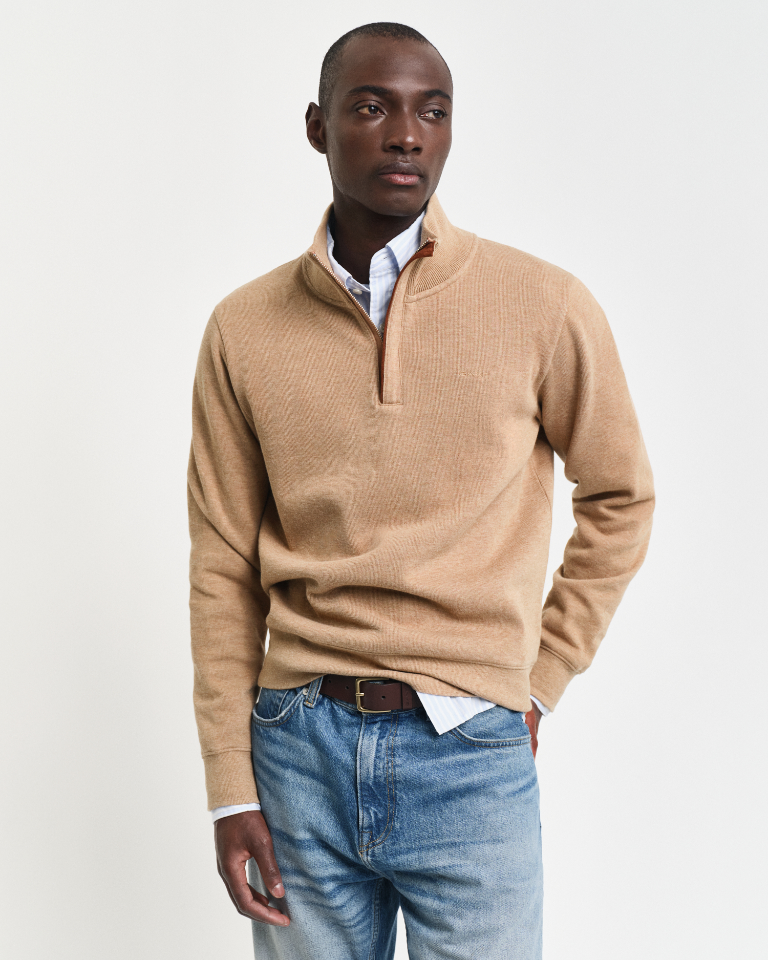 Sacker Rib Half-Zip Sweatshirt - GANT