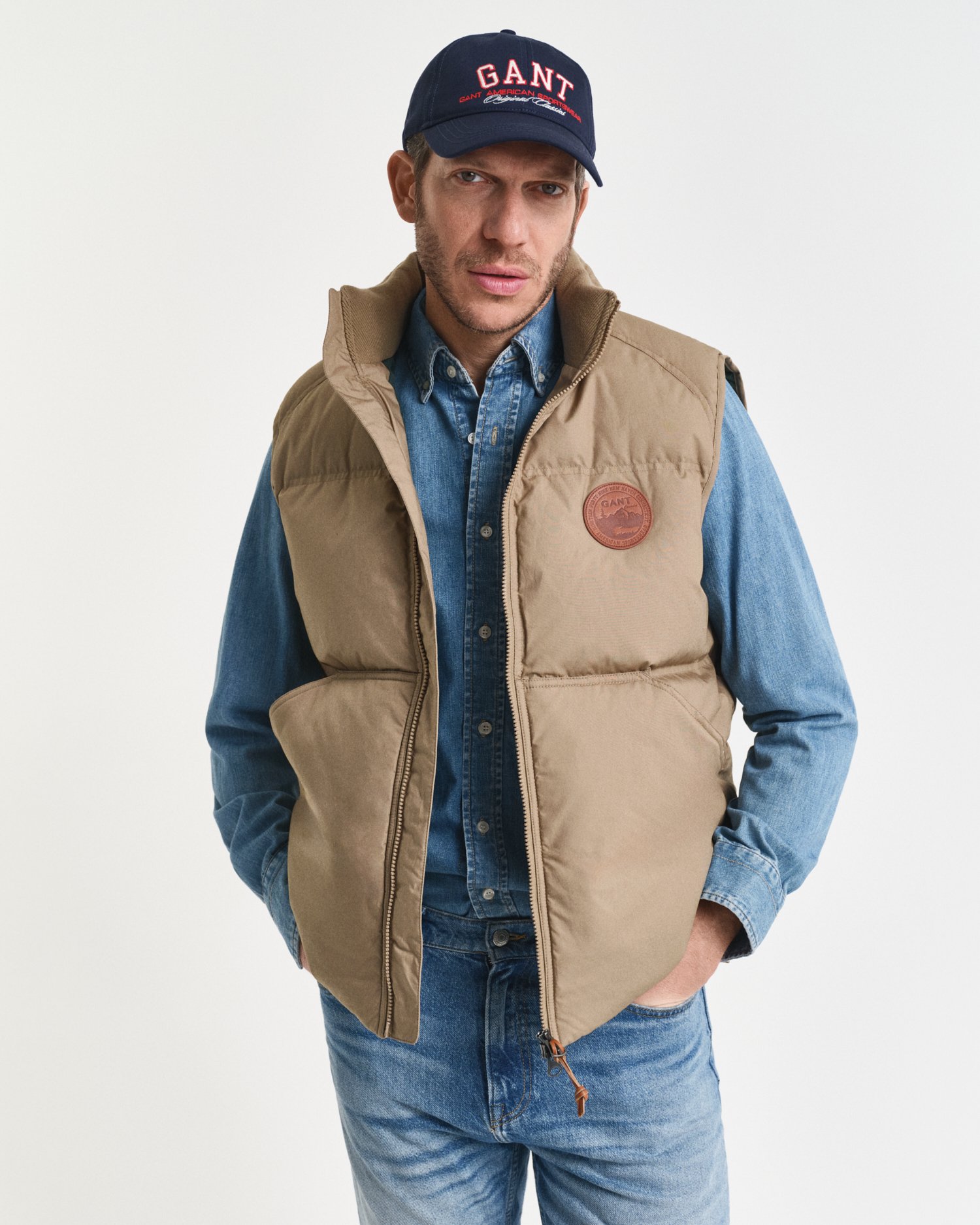 Cotton Mid Down Puffer Vest - GANT