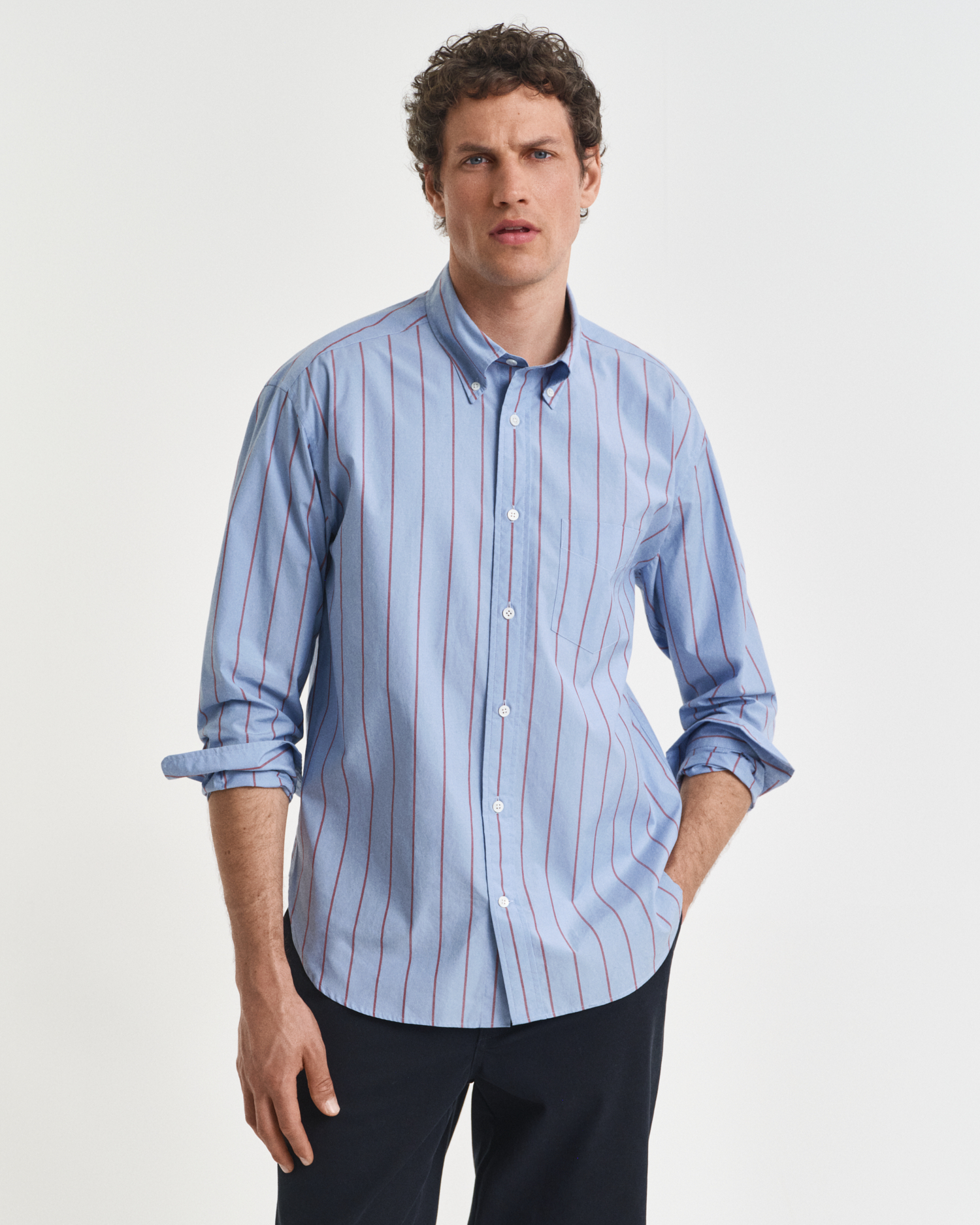 Relaxed Fit Striped Heritage Poplin Shirt - GANT