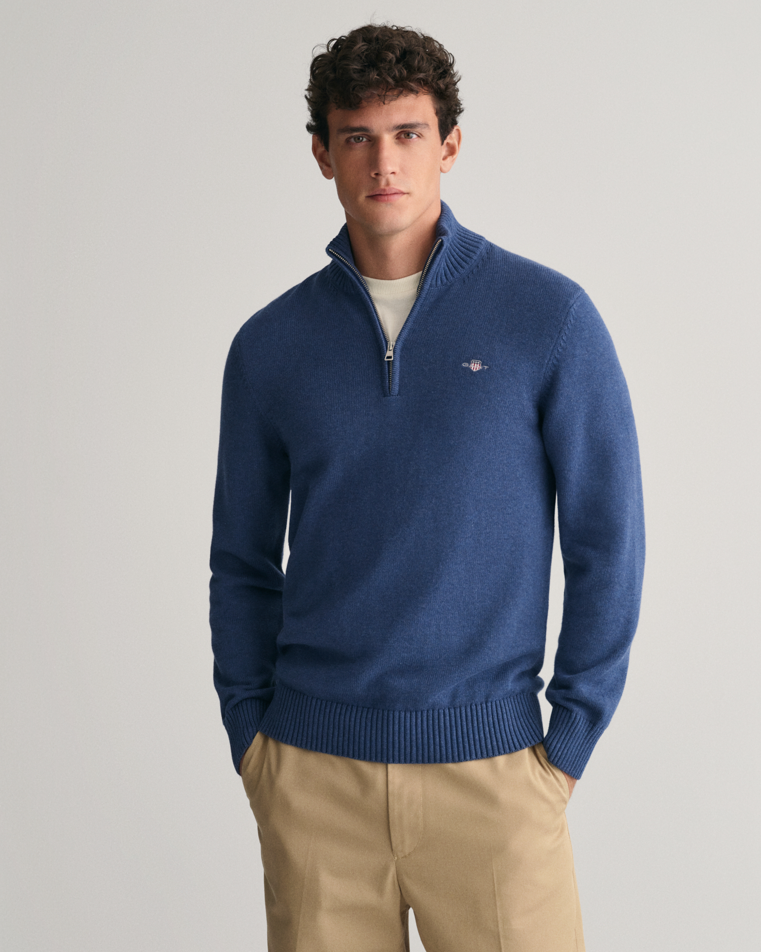 Casual Cotton Half-Zip Sweater - GANT