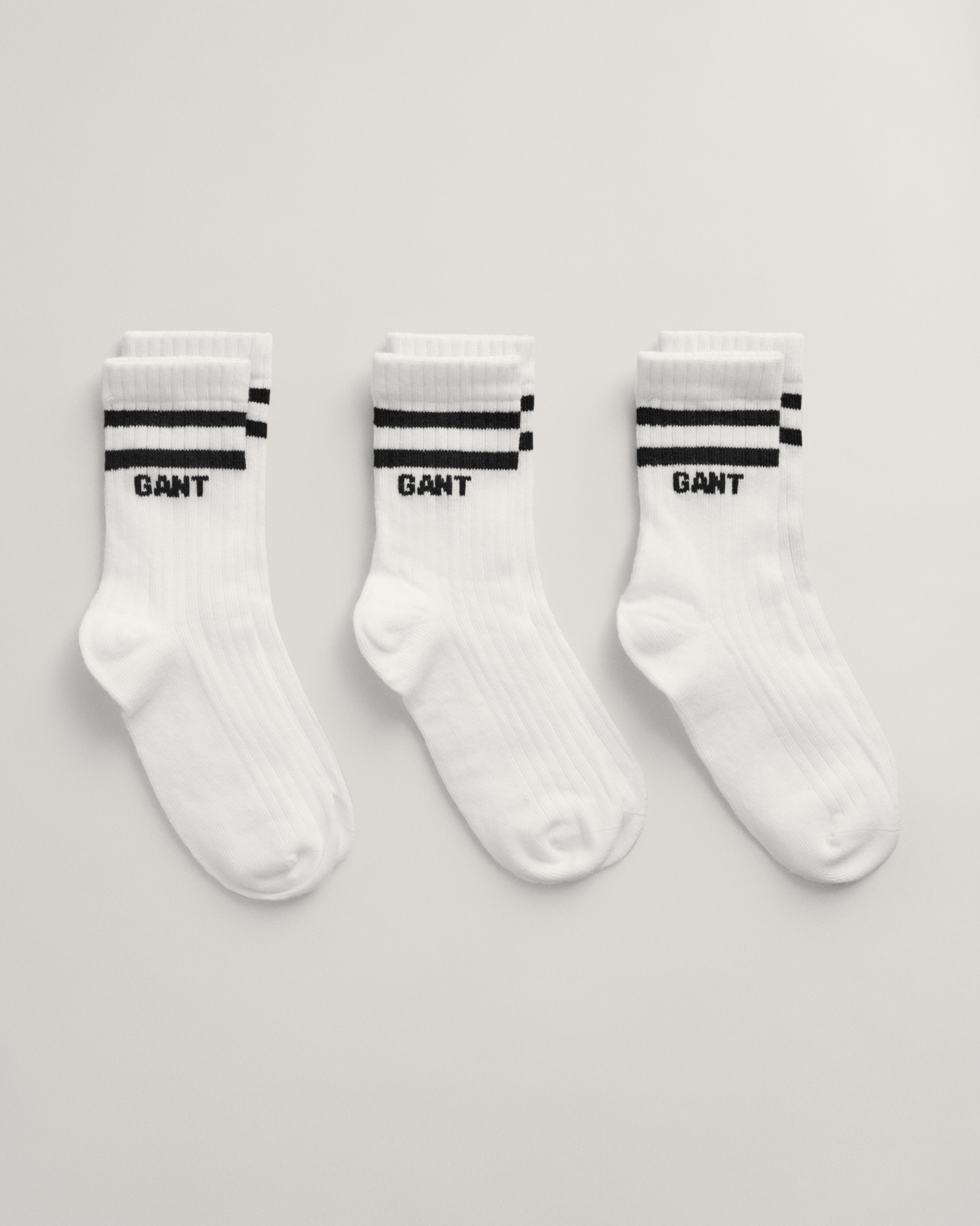Kids 3-Pack Ribbed Logo Socks - GANT