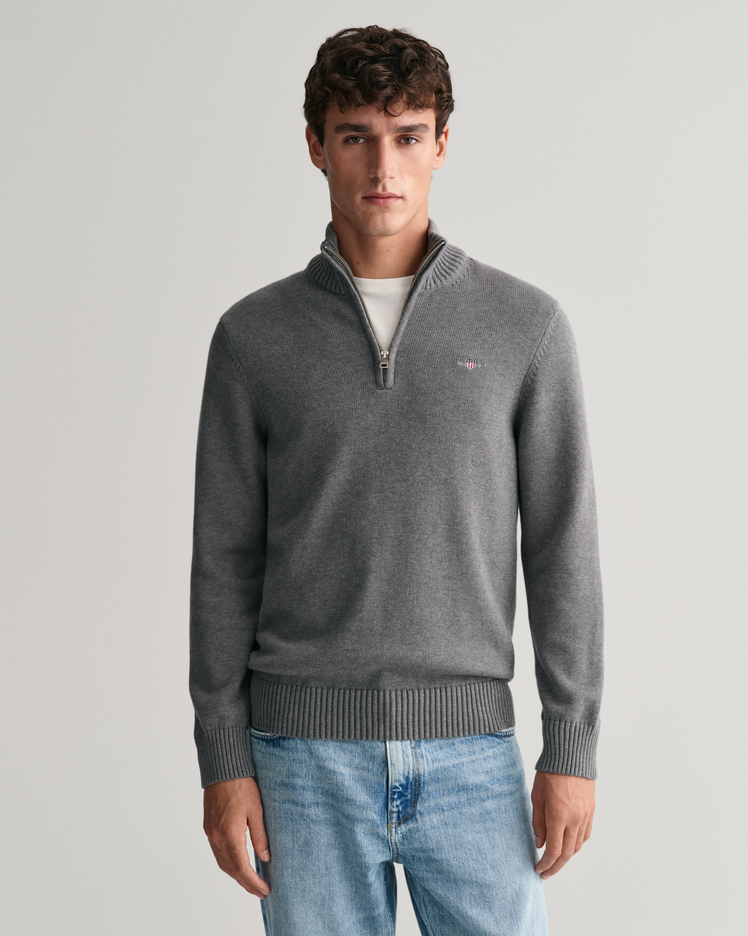 Casual Cotton Half-Zip Sweater - GANT
